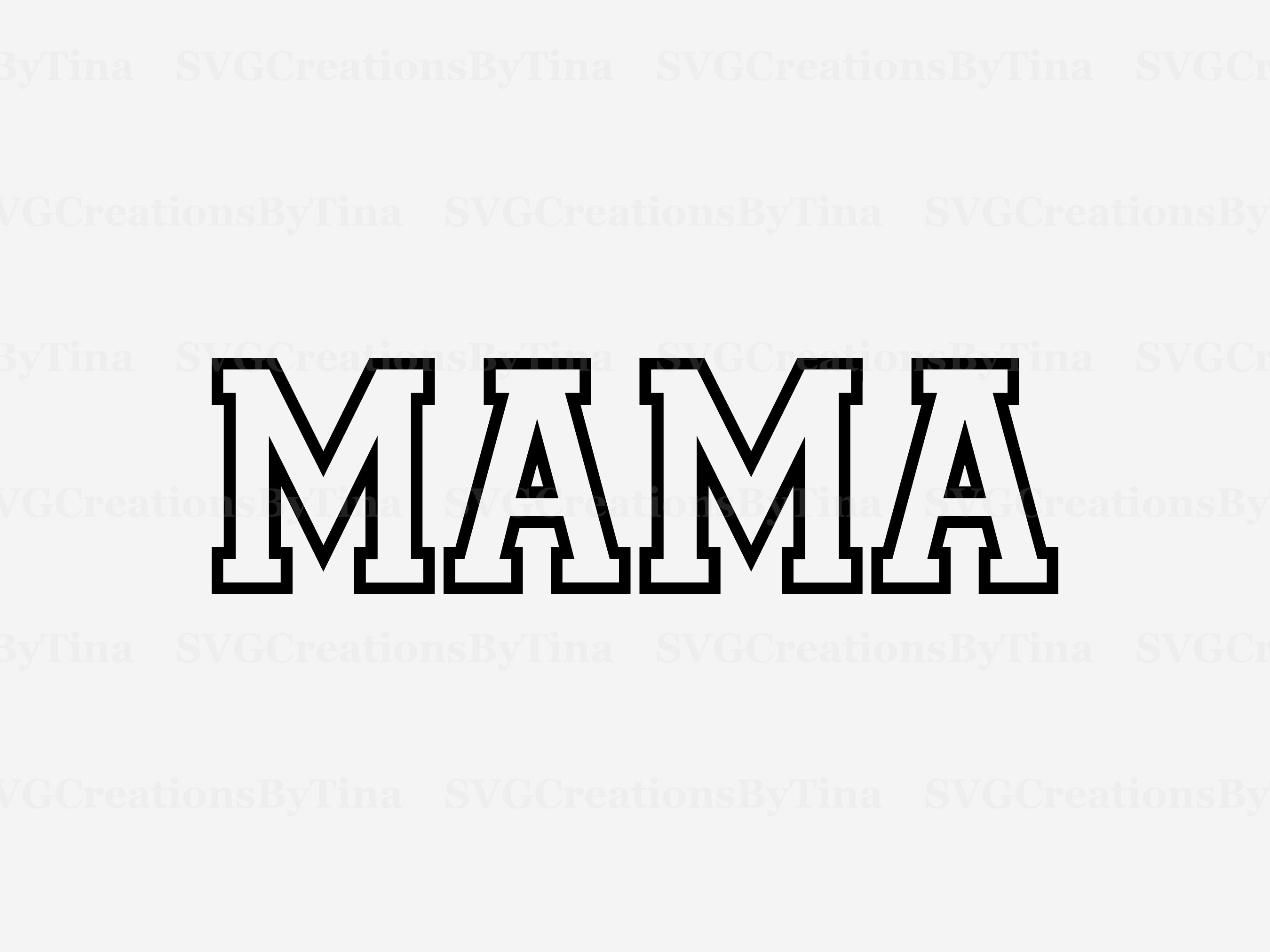 Mama Varsity Outline Svg Png Dxf Eps, Mama Varsity Arched Svg, College ...