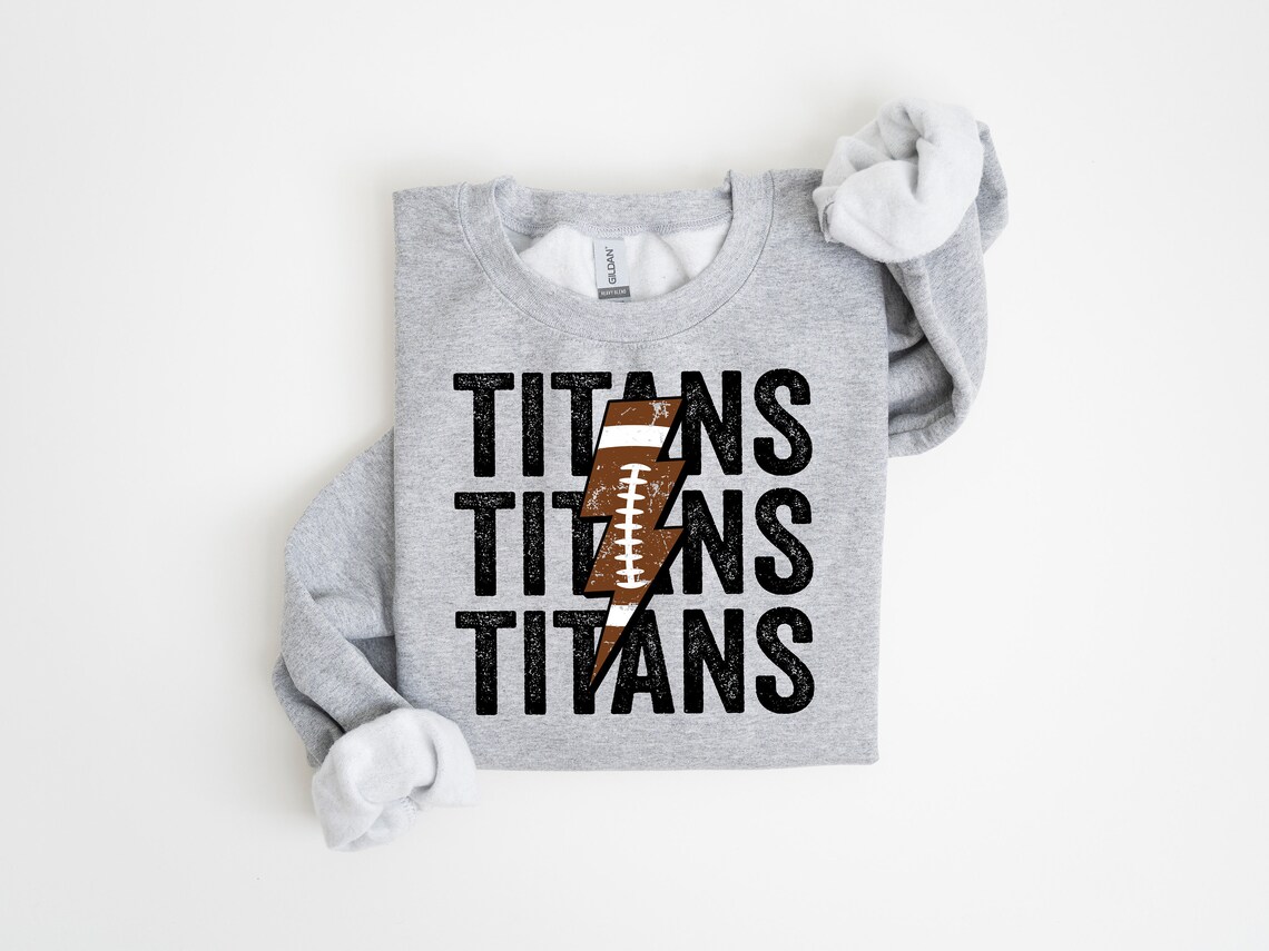 Titans Football Distressed Lightning Bolt PNG Sublimation File, Stacked ...