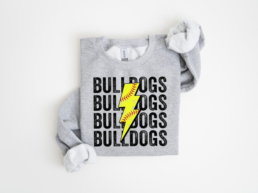 Bulldogs Softball Distressed Lightning Bolt PNG Sublimation File ...