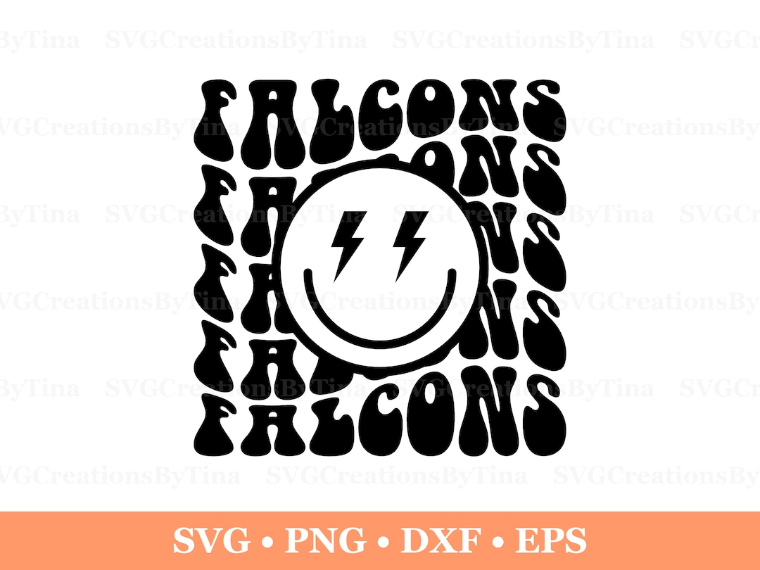 Falcons Retro Wavy Mascot Svg Png Eps Dxf, School Mascot, Team Mascot ...