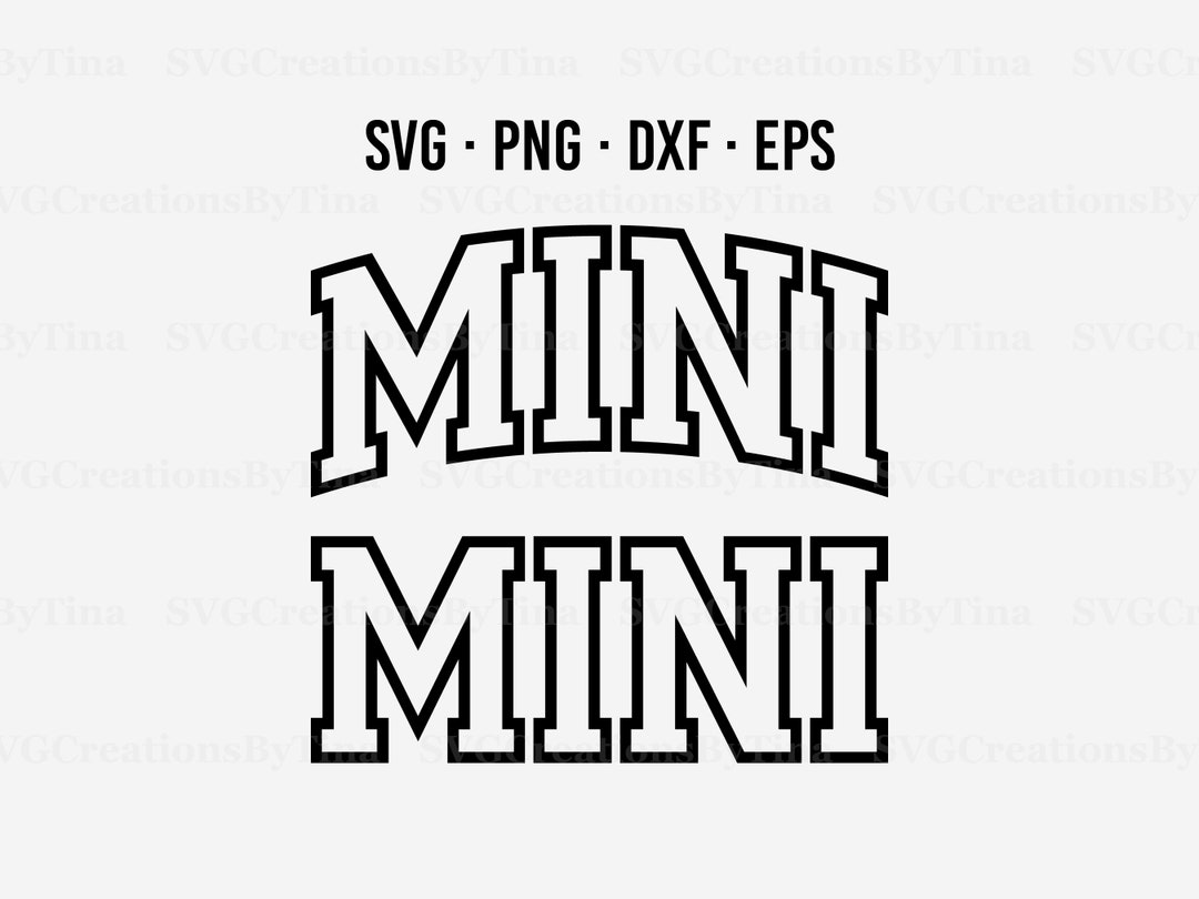 Mini Varsity Outline Svg Png Dxf Eps, Mini Varsity Arched Svg, College ...