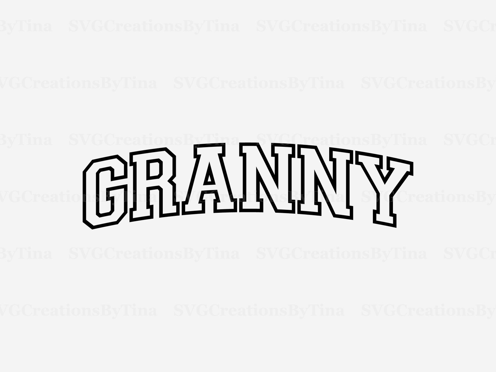 Granny Varsity Outline Svg Png Dxf Eps, Granny Varsity Arched Svg ...