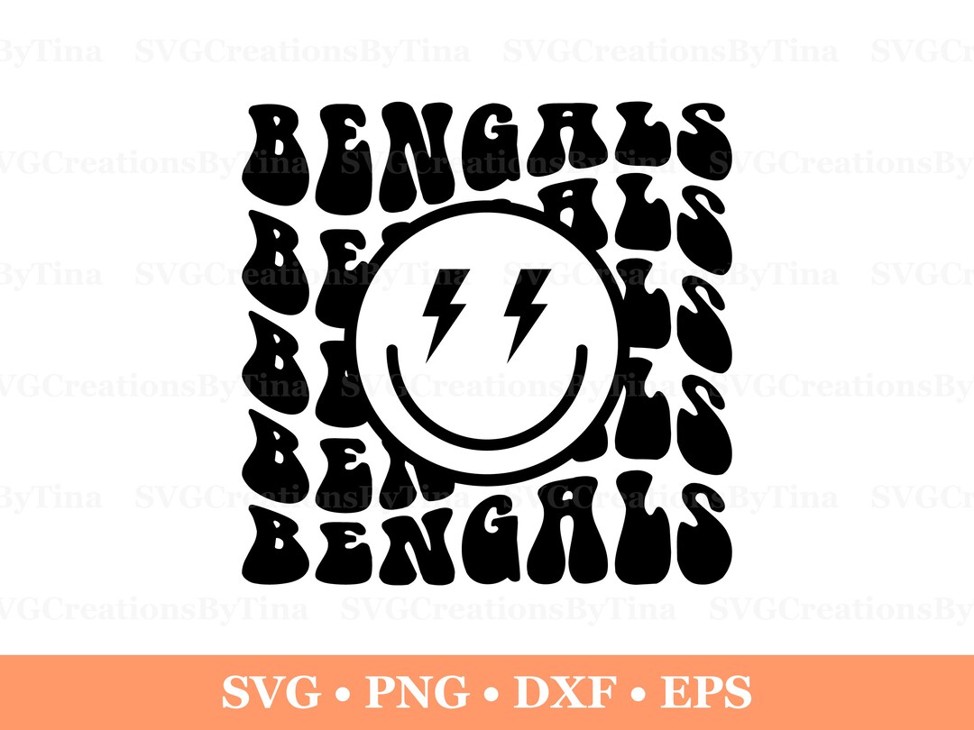 Bengals Retro Wavy Mascot Svg Png Eps Dxf, School Mascot, Team Mascot ...