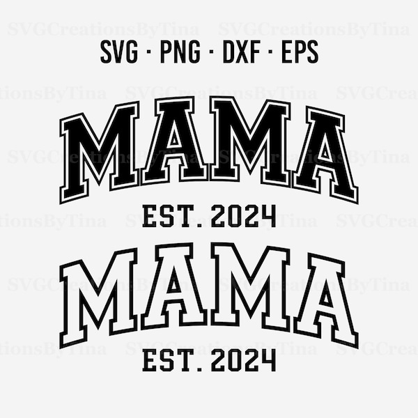 Mom Est Svg - Etsy
