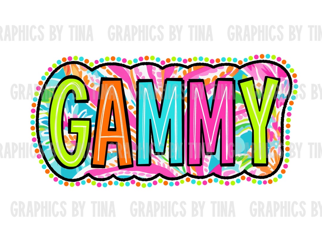 Gammy Bright Paisley Floral PNG File, Neon Png, Doodle Letters, Trendy ...