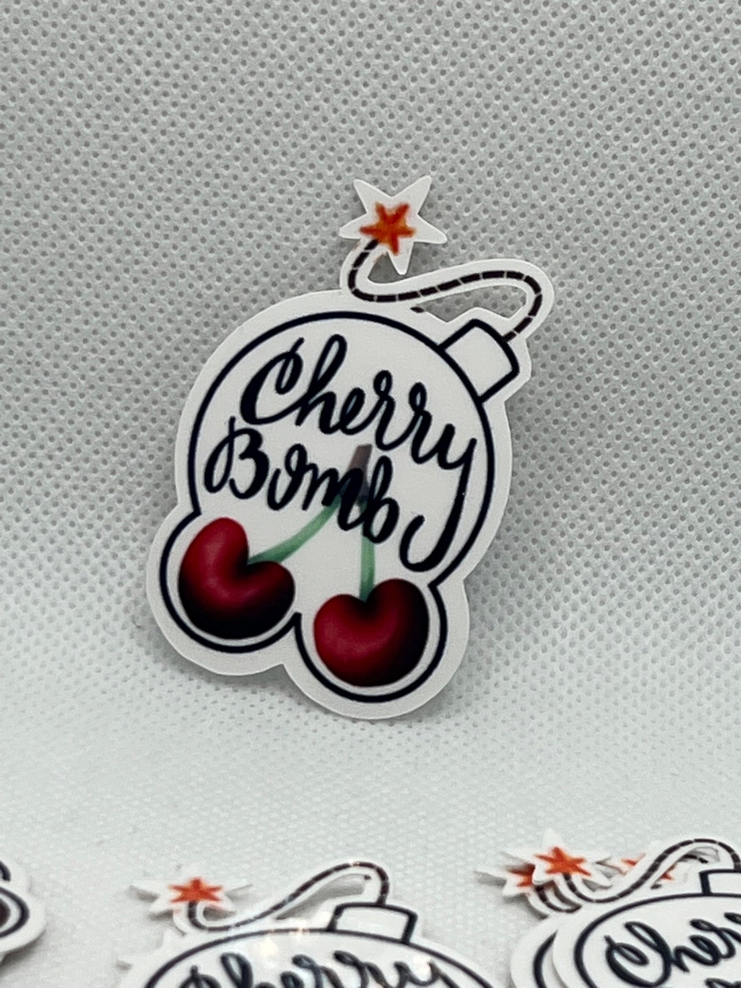 Cherry Sticker, Cherry Bomb Sticker, Hand Drawn Sticker, Journaling ...