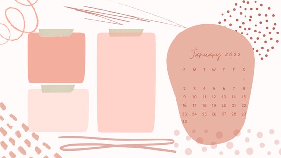 2022 Calendar Desktop Wallpapers - Etsy