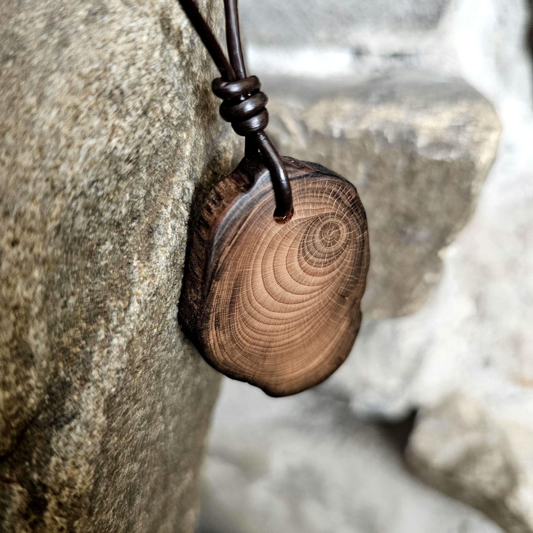 Necklace Pendant of Bog Yew Wood, Irish Heritage Charm, Ancient Wood ...