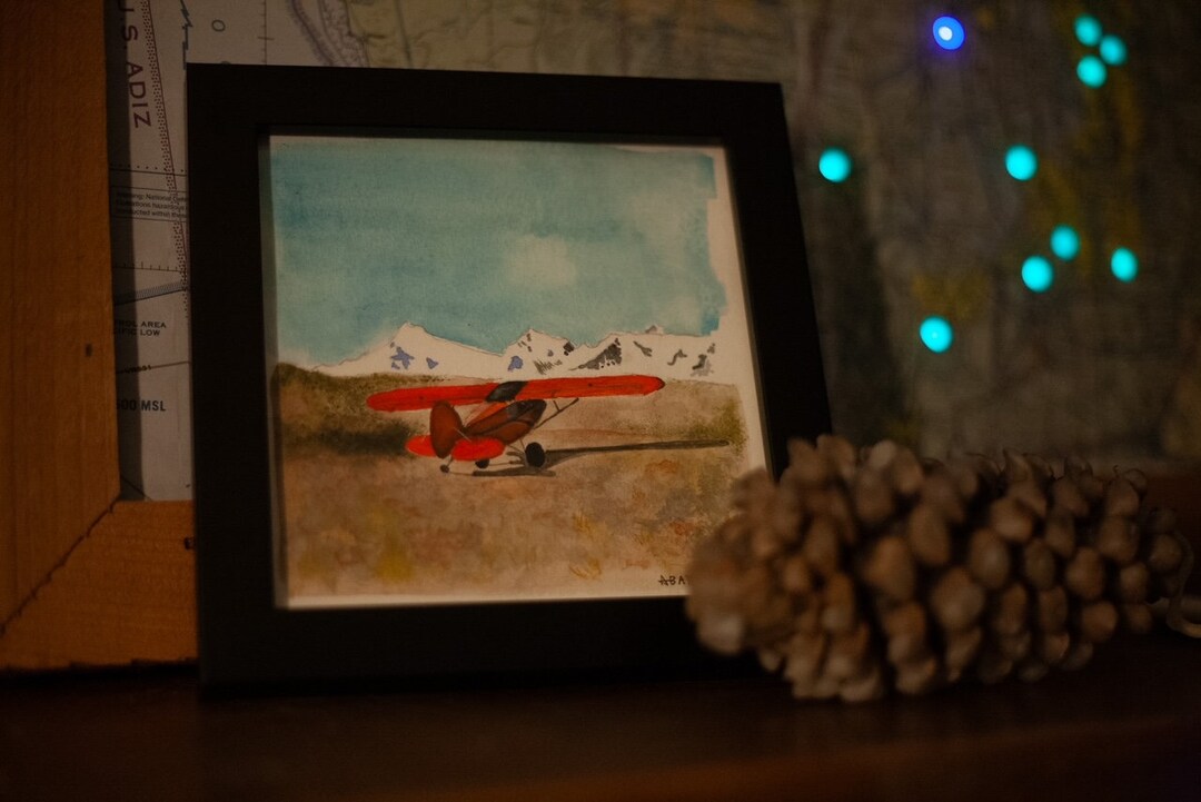 6x6 Custom Plane Painting - Gift for Pilots! Handmade Painting Supercub ...