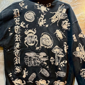 Hand Printed Insect Bug Detritus Mushroom Hoodie: Rose Gold Ink - Etsy