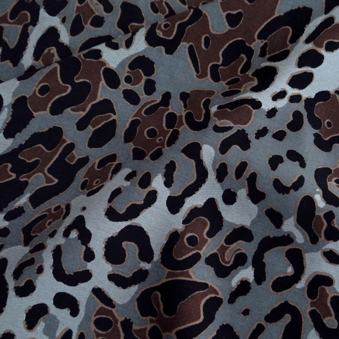 Flowing Viscose Fabric With Leo Pattern in Grey, Brown and Black ...