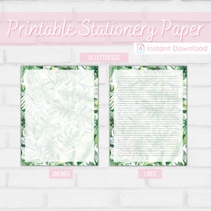 Tropical Version 2 Printable Stationery Paper 10 Pack for Letter ...