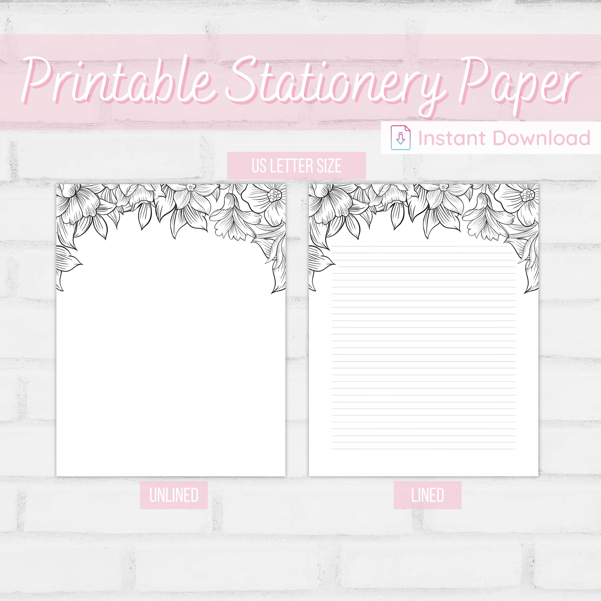 Fun Coloring Printable Stationery Paper 10 Pack for Letter Writing - Etsy