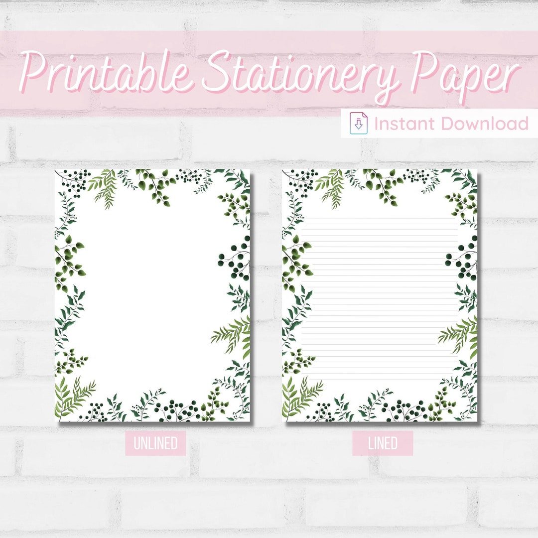 Overgrown Vines Printable Stationery Paper for Letter Writing - Etsy