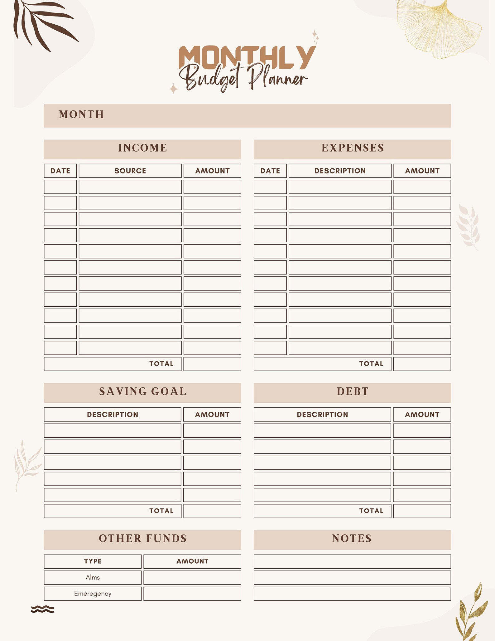 The {budget Planner} Monthly {year} Custom Design Digital File Download ...