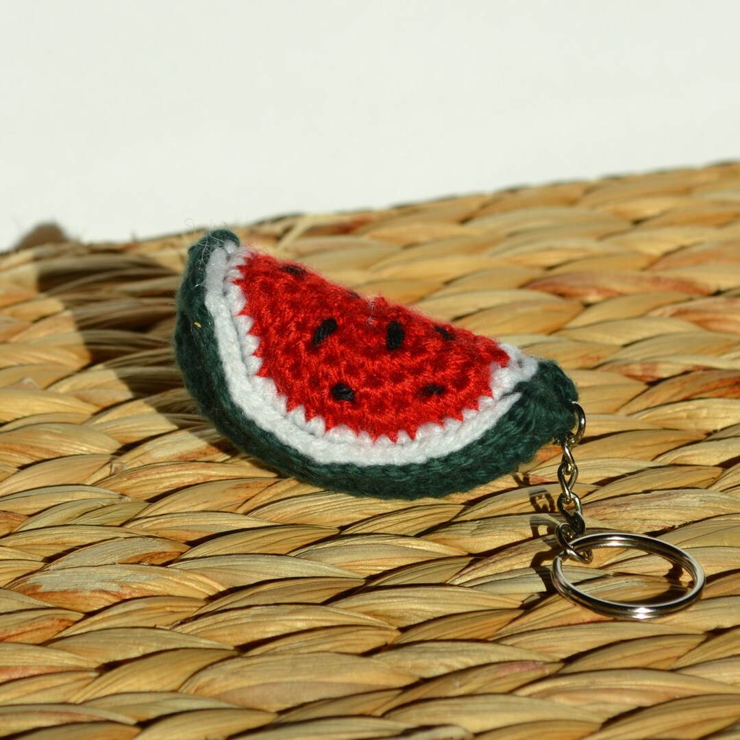 Crochet Watermelon Keychain - Etsy
