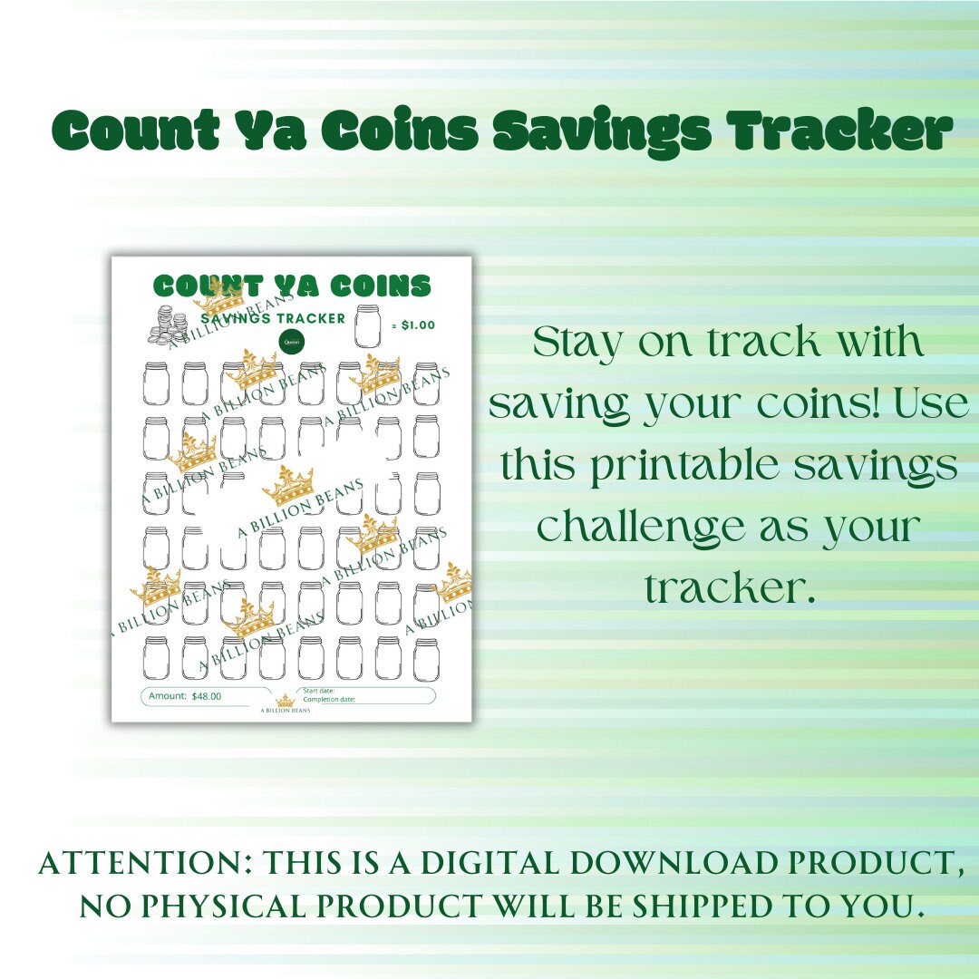 Print Your Own Count Ya Coins Savings Tracker Savings Tracker Coin ...