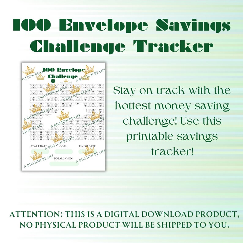 100 Envelope Savings Challenge Tracker-us Letter 8.5x11 Inches Viral ...