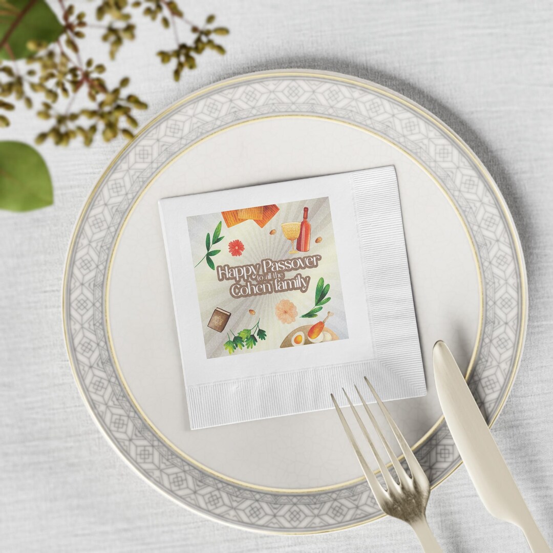 Napkins, Passover Seder Table Decor, Customized Jewish Holiday Cloth ...