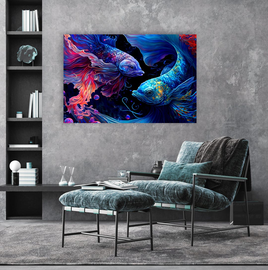 Fantasy Fish Art Print – Surreal Aquarium Satin Poster - Etsy