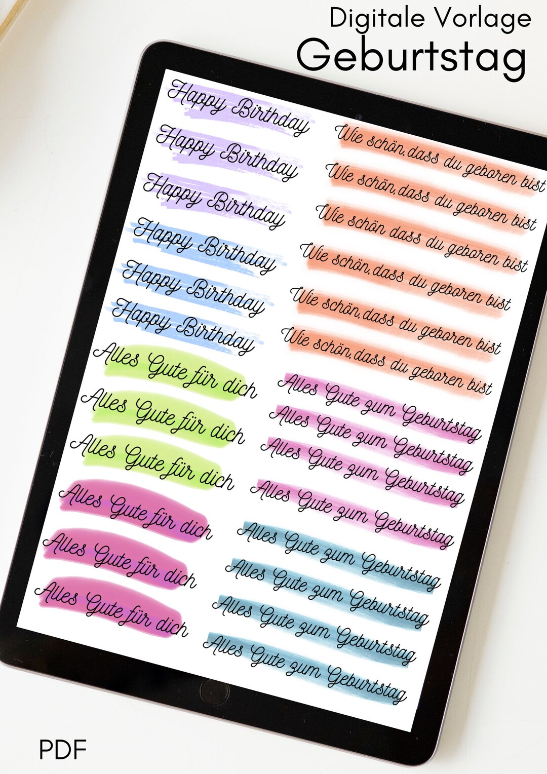 Digital File: Birthday, PDF Template for Candles, Candle Tattoos ...