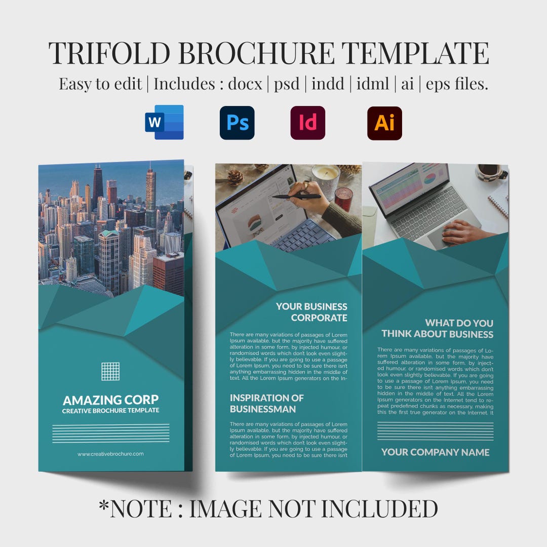 Editable Trifold Brochure Template, Double-sided, Business Flyer ...