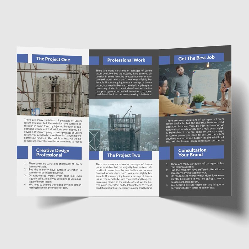 Editable Trifold Brochure Template, Double-sided, Business Flyer ...