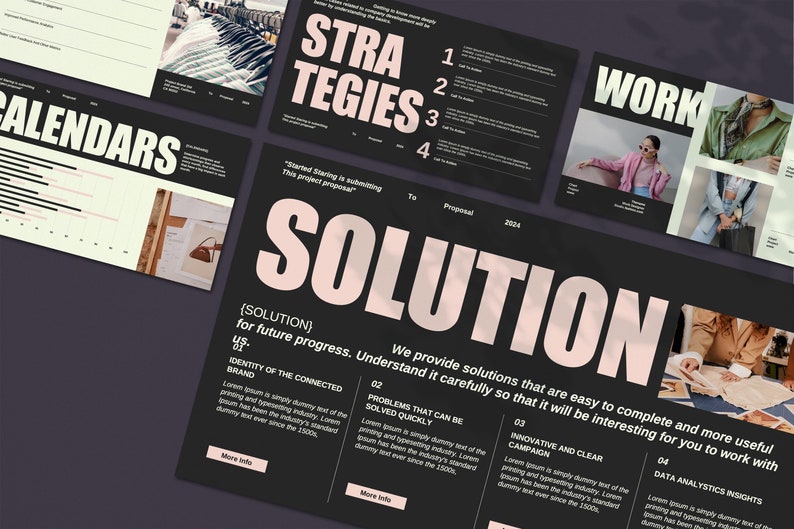 Canva, Keynote & Indesign Fashion Presentation Template - Etsy