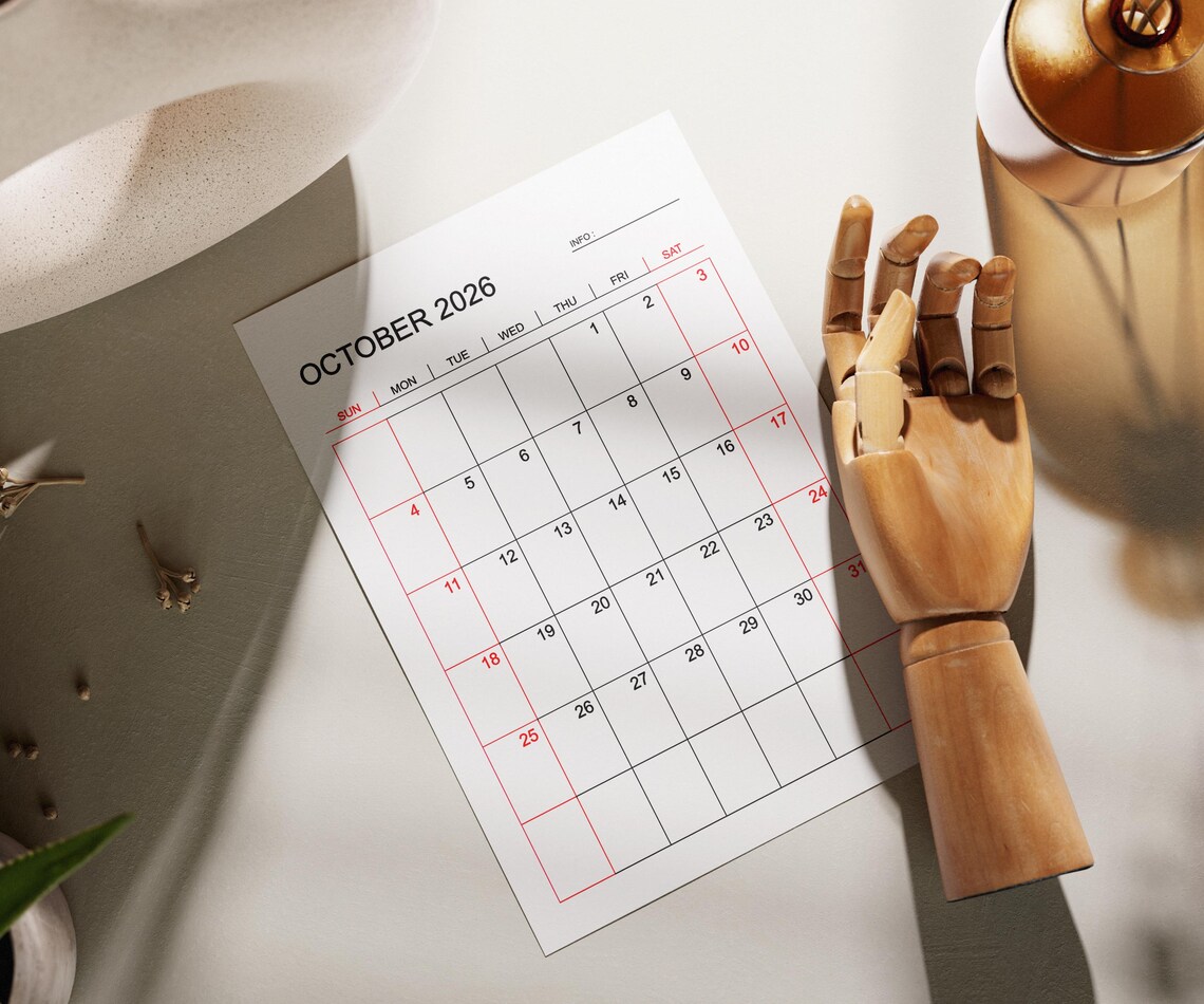 Printable Monthly Planner Template: Minimalist Design (PDF) | Monday ...