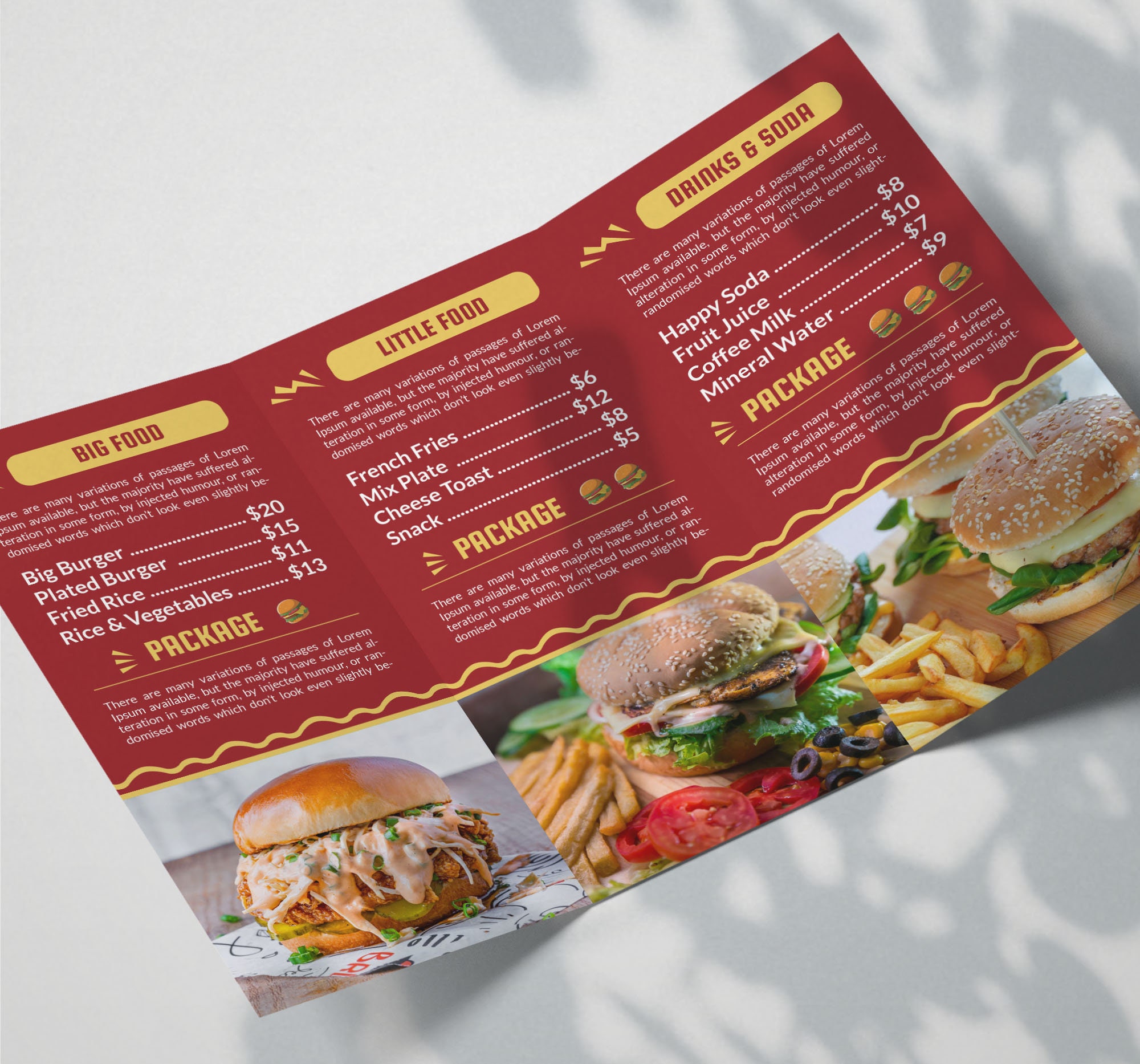 Super Burger trifold Brochure Template - Etsy
