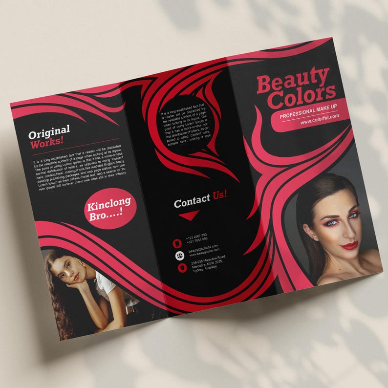 Word | Beauty Color Salon (trifold Brochure Template) - Etsy