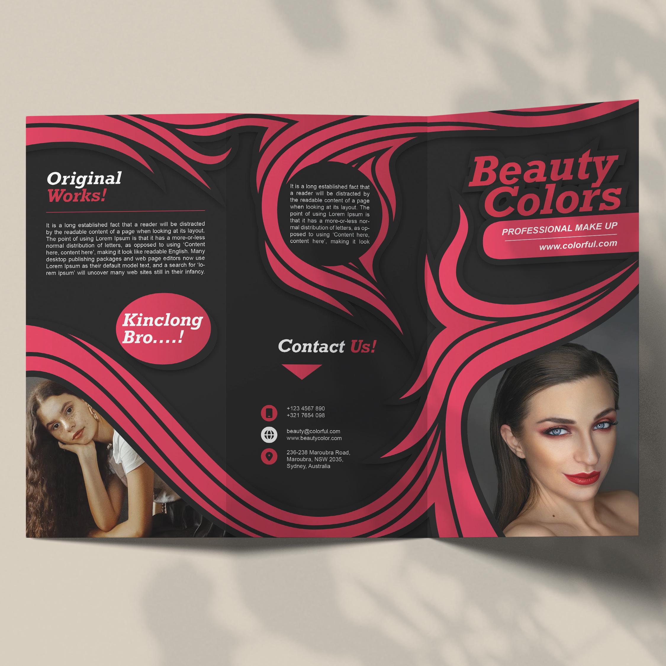 Word | Beauty Color Salon (trifold Brochure Template) - Etsy