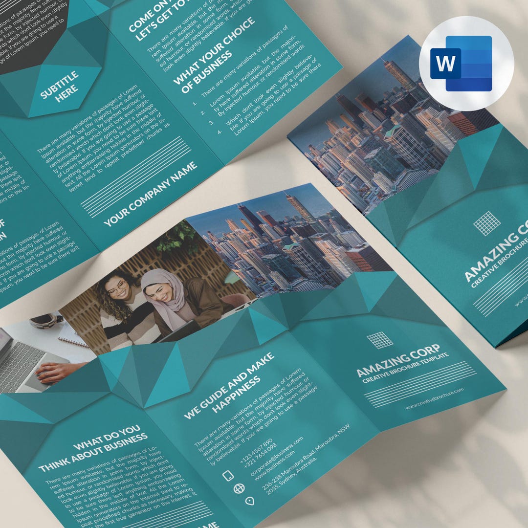 Word | Amazing Corporate (trifold Brochure Template) - Etsy