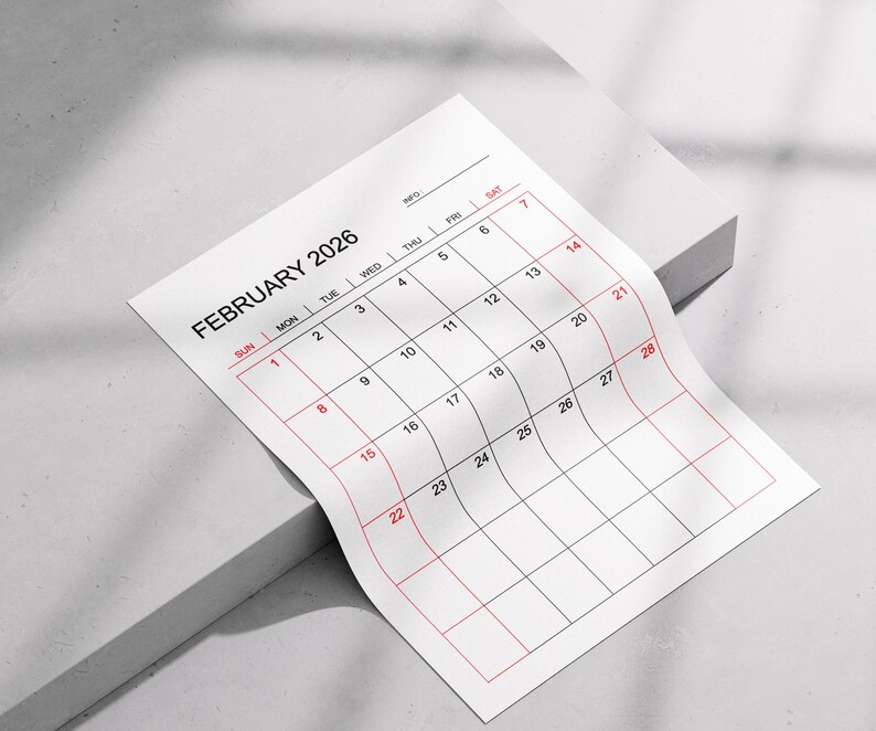 Printable Monthly Planner Template: Minimalist Design (PDF) | Monday ...