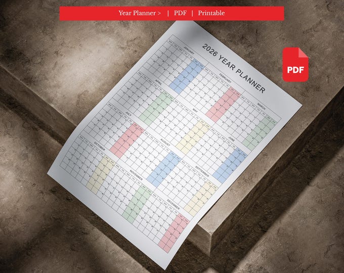 2026 Yearly Calendar Template: Minimalist Landscape Planner (canva ...