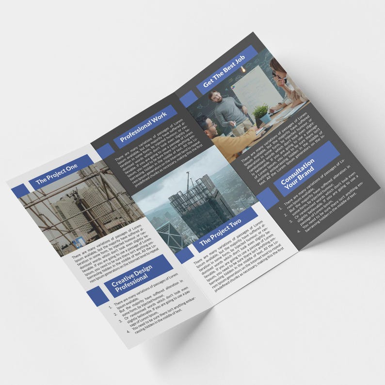 Editable Trifold Brochure Template, Double-sided, Business Flyer ...