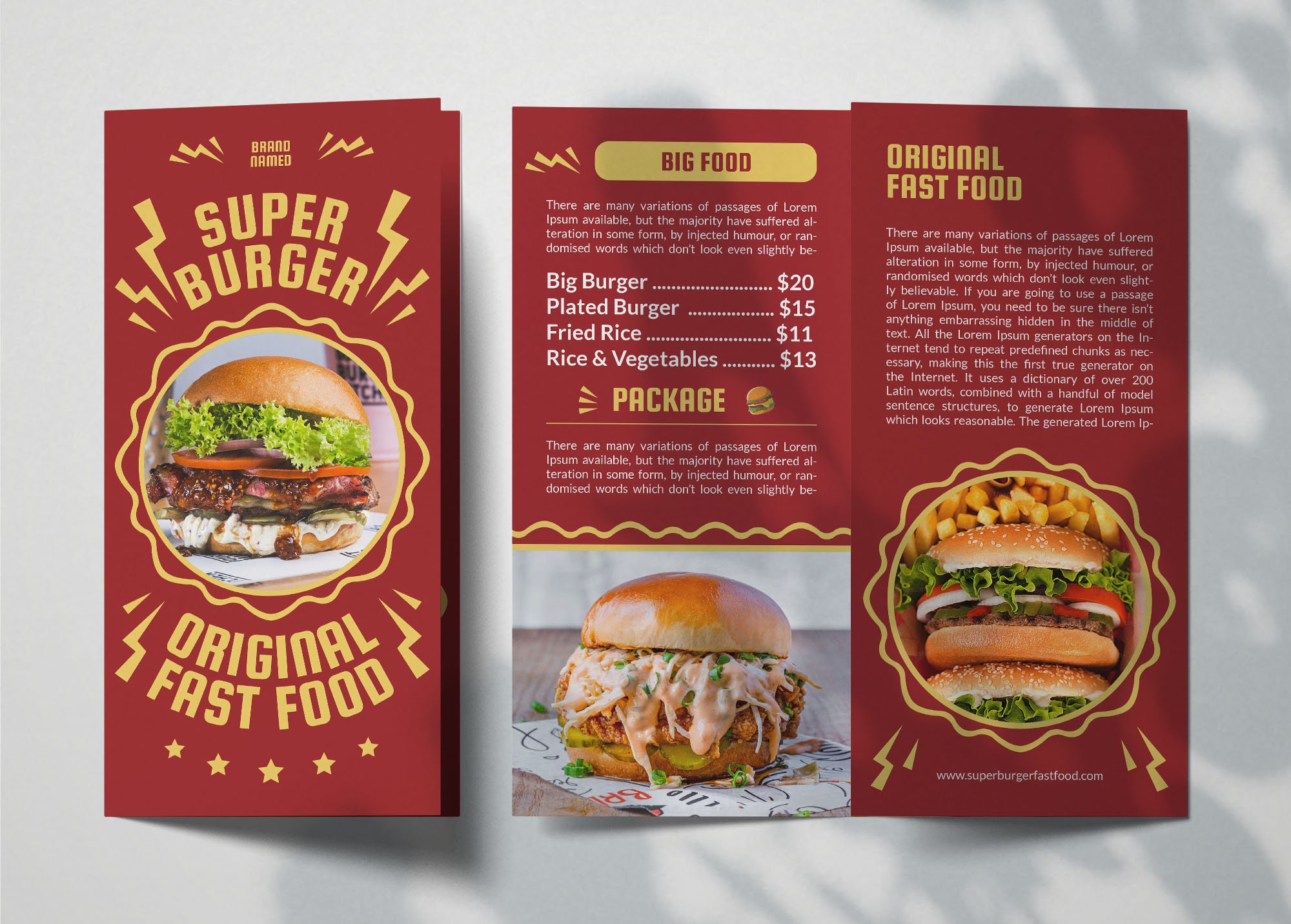 Super Burger trifold Brochure Template - Etsy