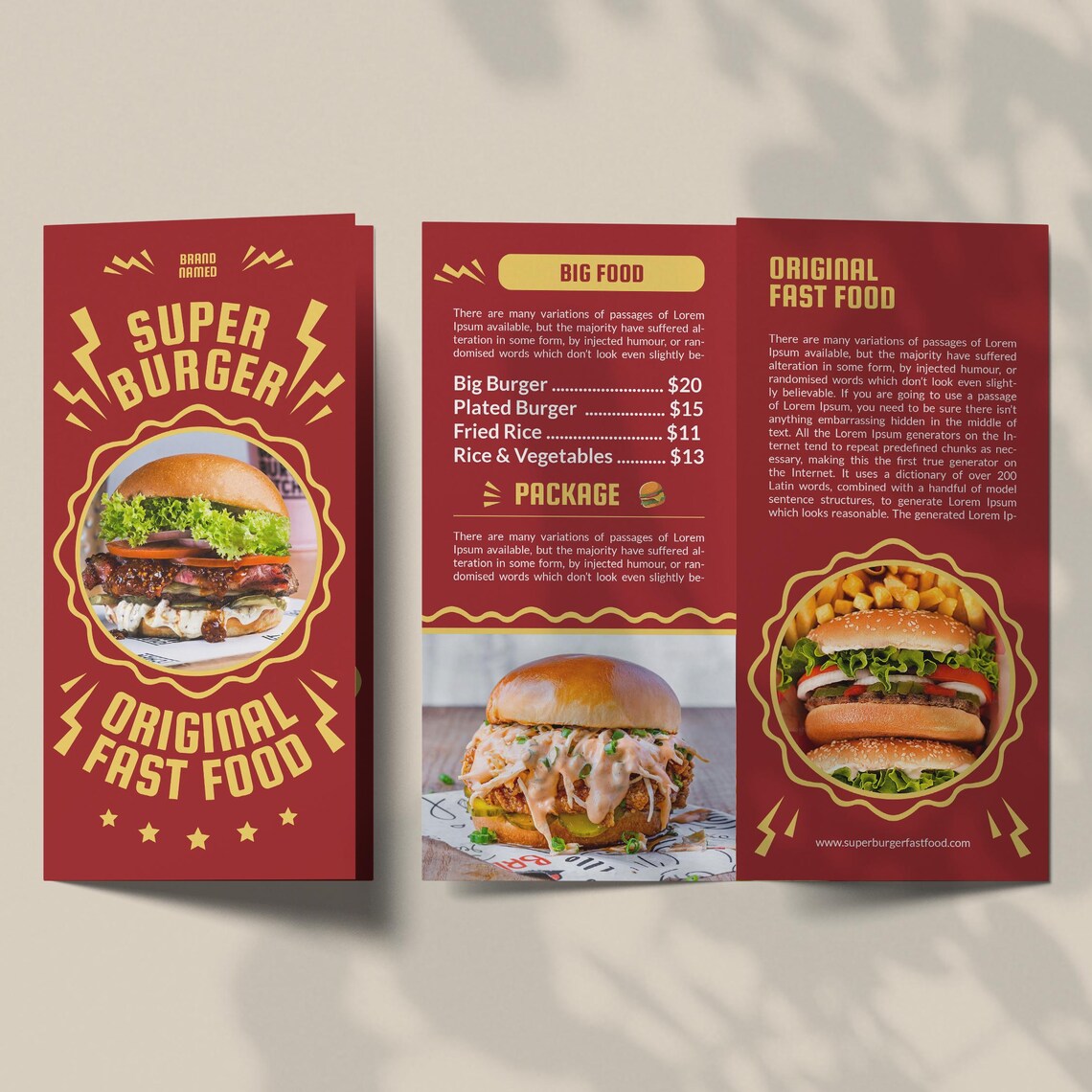 Word | Super Burger Menu (trifold Brochure Template) - Etsy