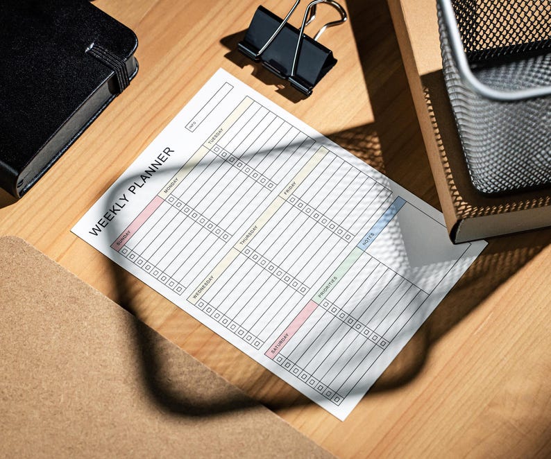 Editable Weekly Planner Template: Minimalist Design (DOCX,PDF) | Monday ...
