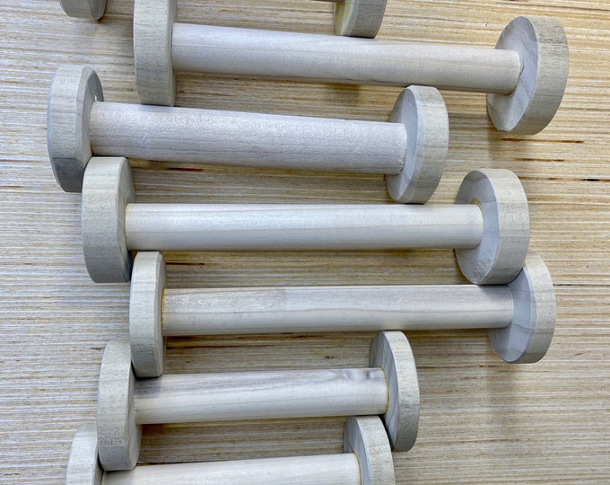 Set of Seven 7 Pine Wooden Spools Various Sizes 7 Inches, 6 Inches and ...