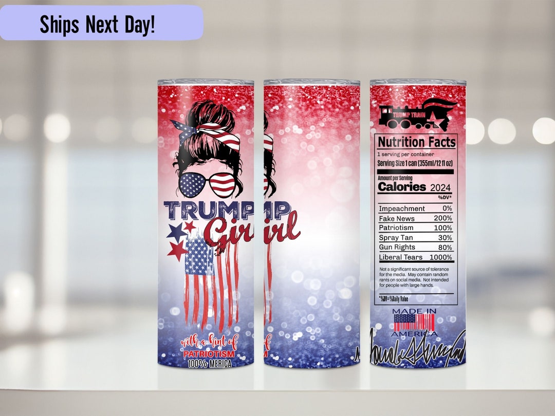 Fun Trump Custom Tumbler Personalized Gifts Maga American Messy Bun ...