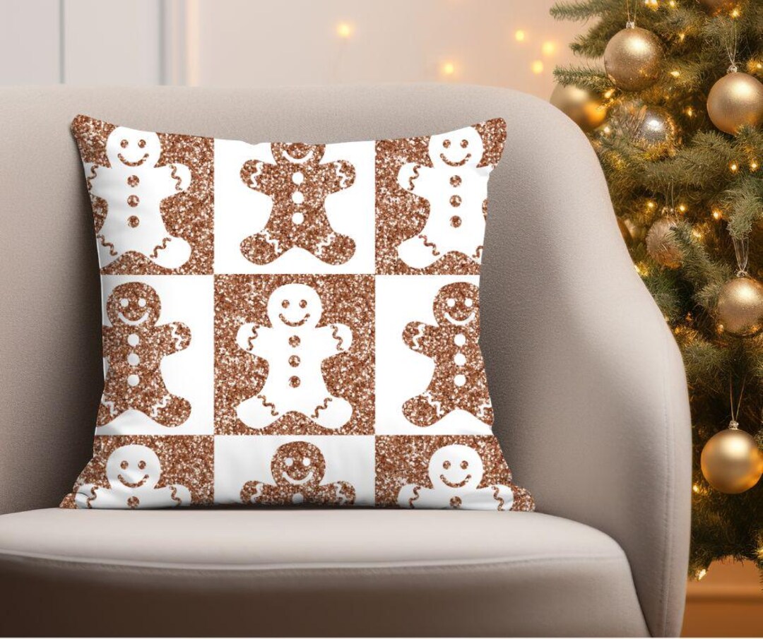Plush Gingerbread Man Pillow, Christmas Pillow, Gingerbread Man Decor ...