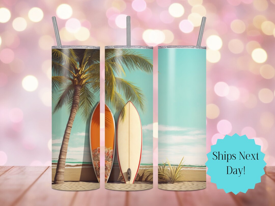 Summer Surf Tumbler 20oz Stainless Steel Double Wall Insulated Cups ...