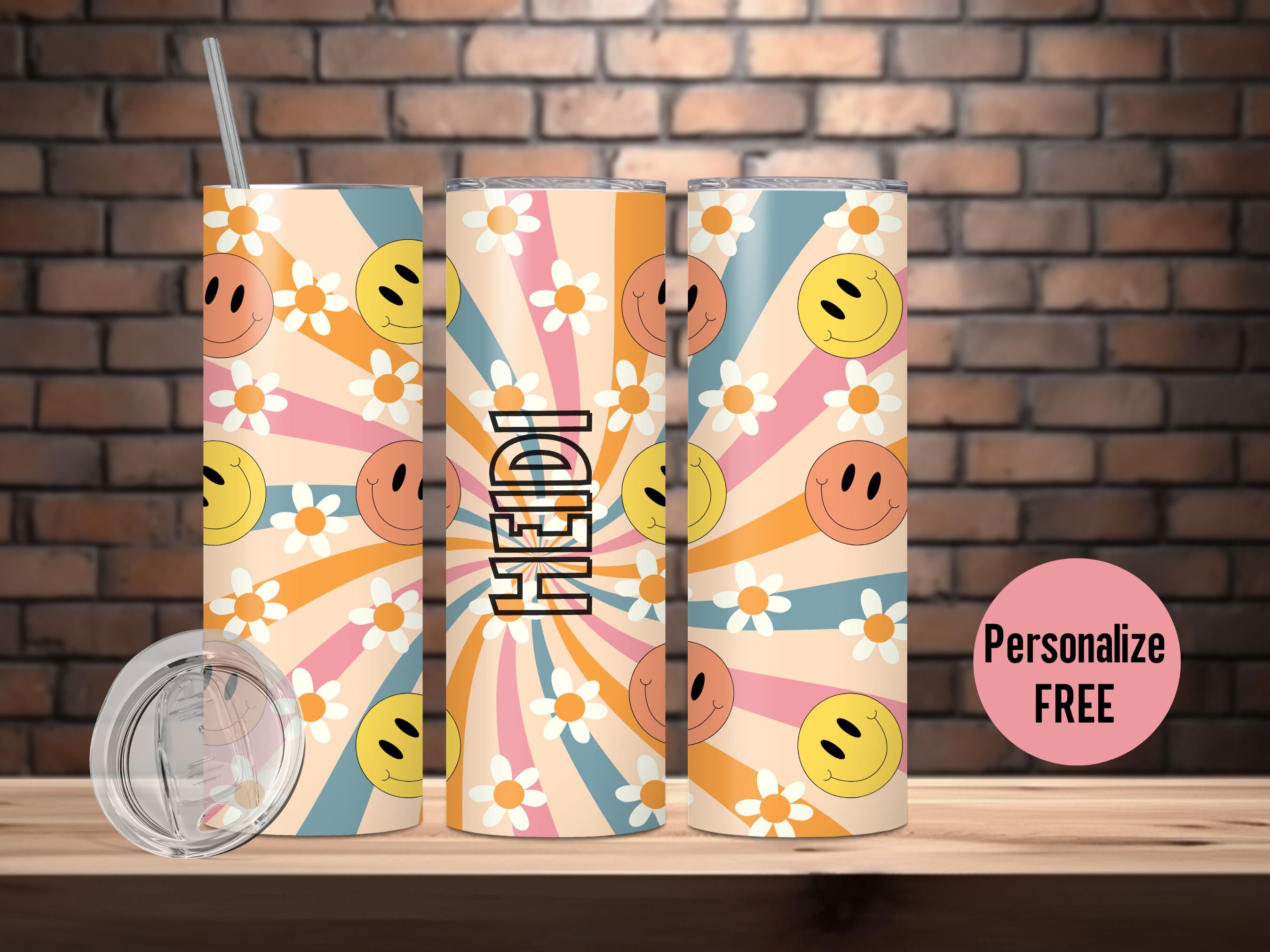 Retro Checker 20oz Skinny Tumbler Retro Hippie Aesthetic 20oz Tumbler ...