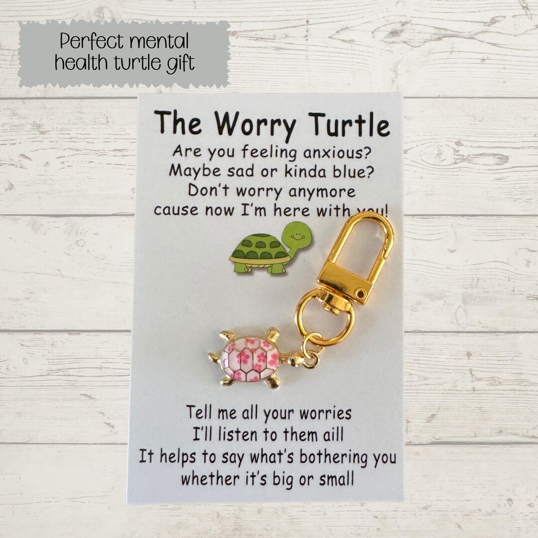 The Worry Turtle Keychain Keyring, Mental Health Gift, Travel Turtle ...