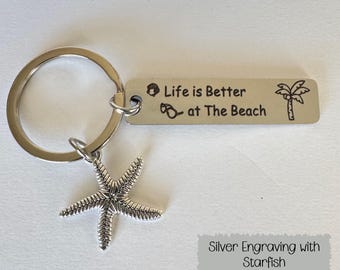 Life is Better at the Beach Key Ring/ Keychain / Zipper Pull - Beach ...