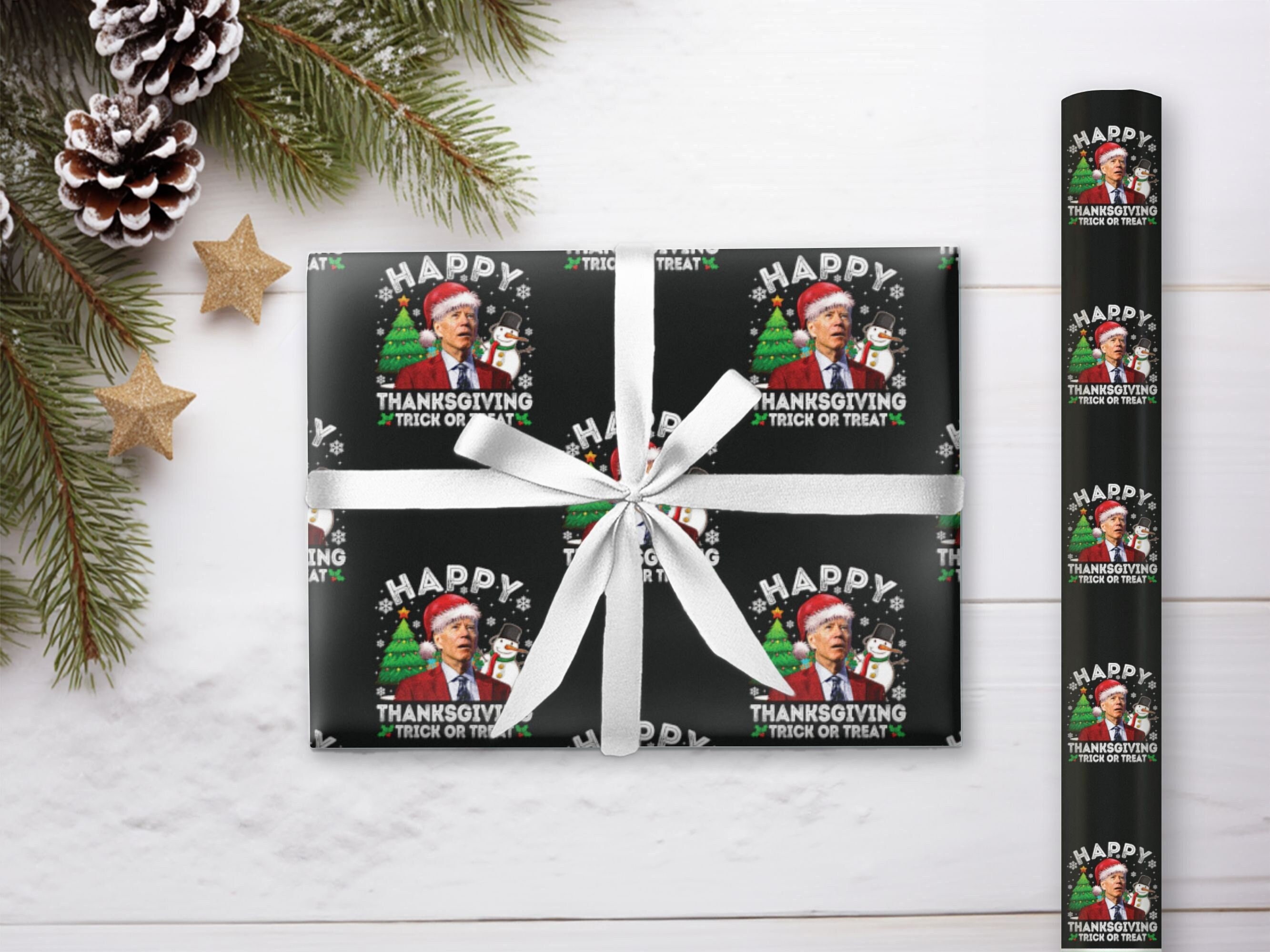 Funny Joe Biden Christmas Wrapping Paper, Joe Biden Christmas Gift Wrap ...