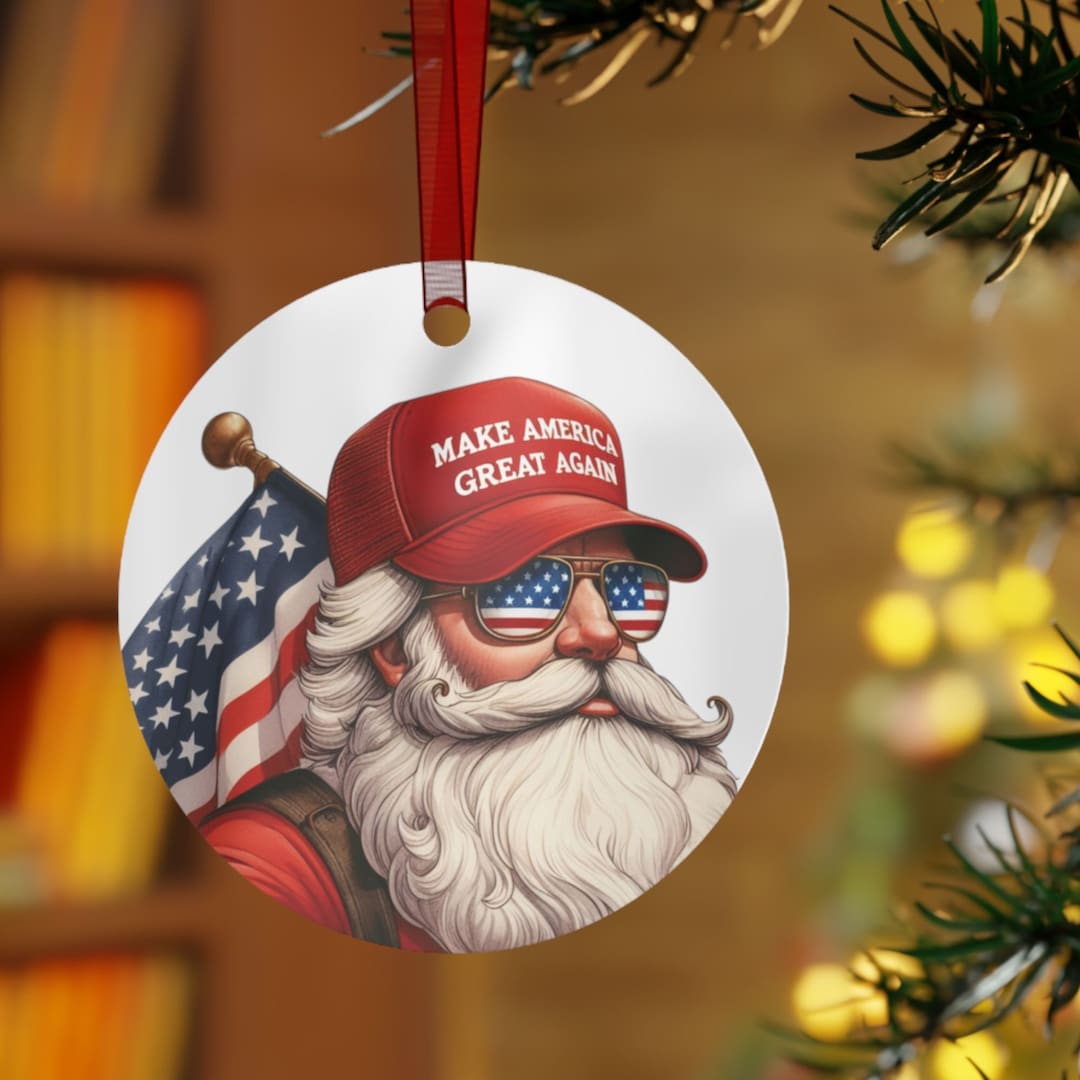Santa MAGA Trump Ornament, Donald Trump Ornament, Make Christmas Great ...