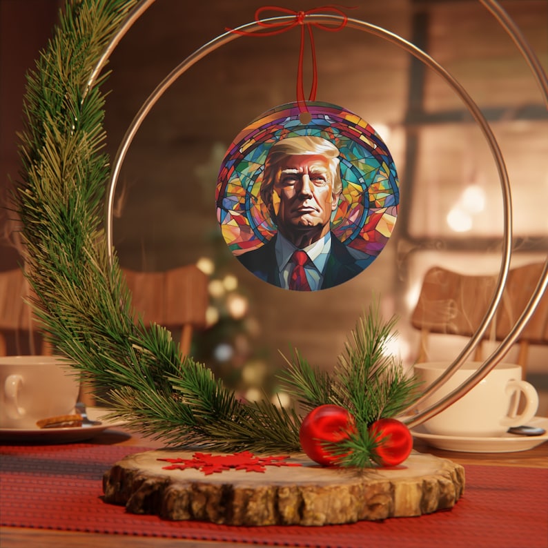 Donald Trump Metal Christmas Ornament, Trump Metal Ornament, Trump ...