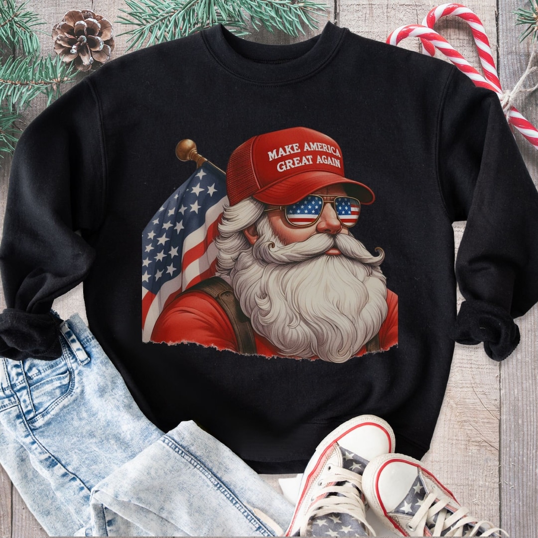 Trump Santa Make America Great Sweatshirt, Santa Trump Shirt, Trump ...
